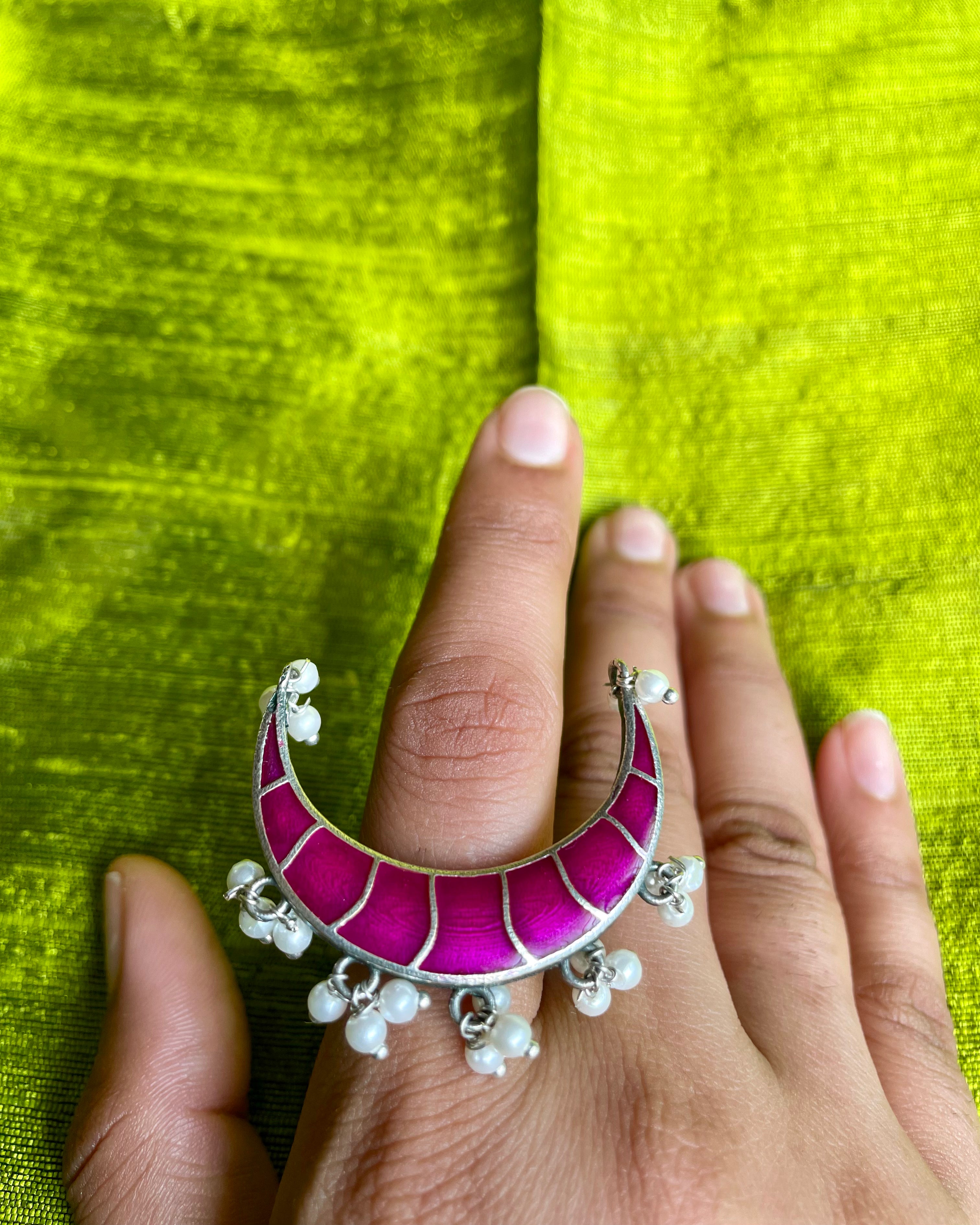 Padmachandra | Meenakari Handpainted Statement Ring – houseofpallikkara